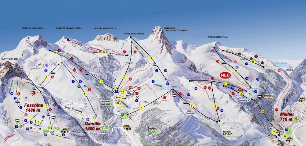 mellau_damuels_piste - Chalets Oostenrijk